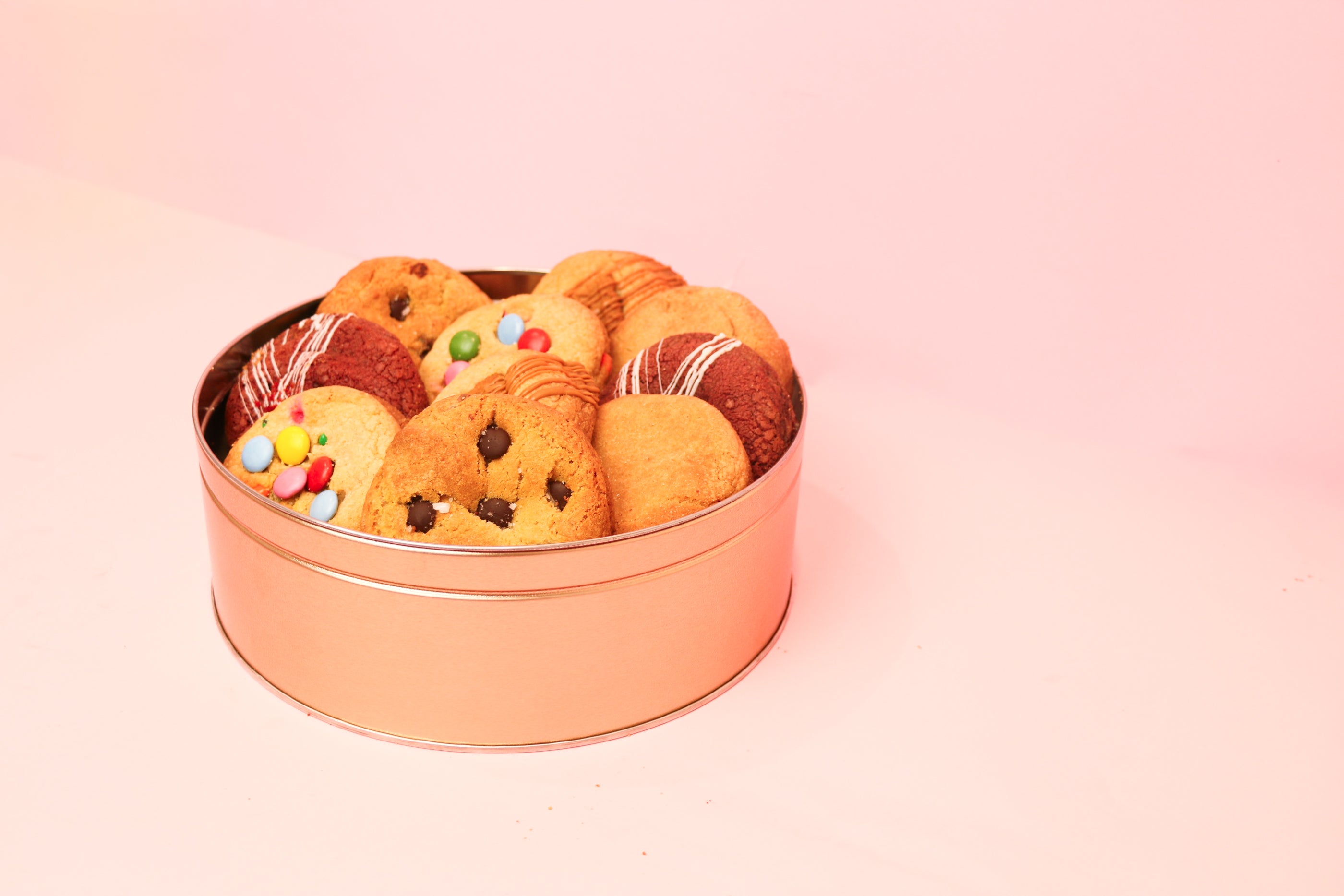 Assorted Cookie Tin (10 Cookies) – Pastel Bakes